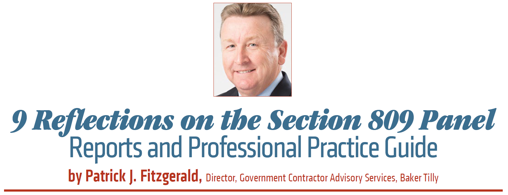 9 Reflections on the Section 809 Panel Reports and Professional ...