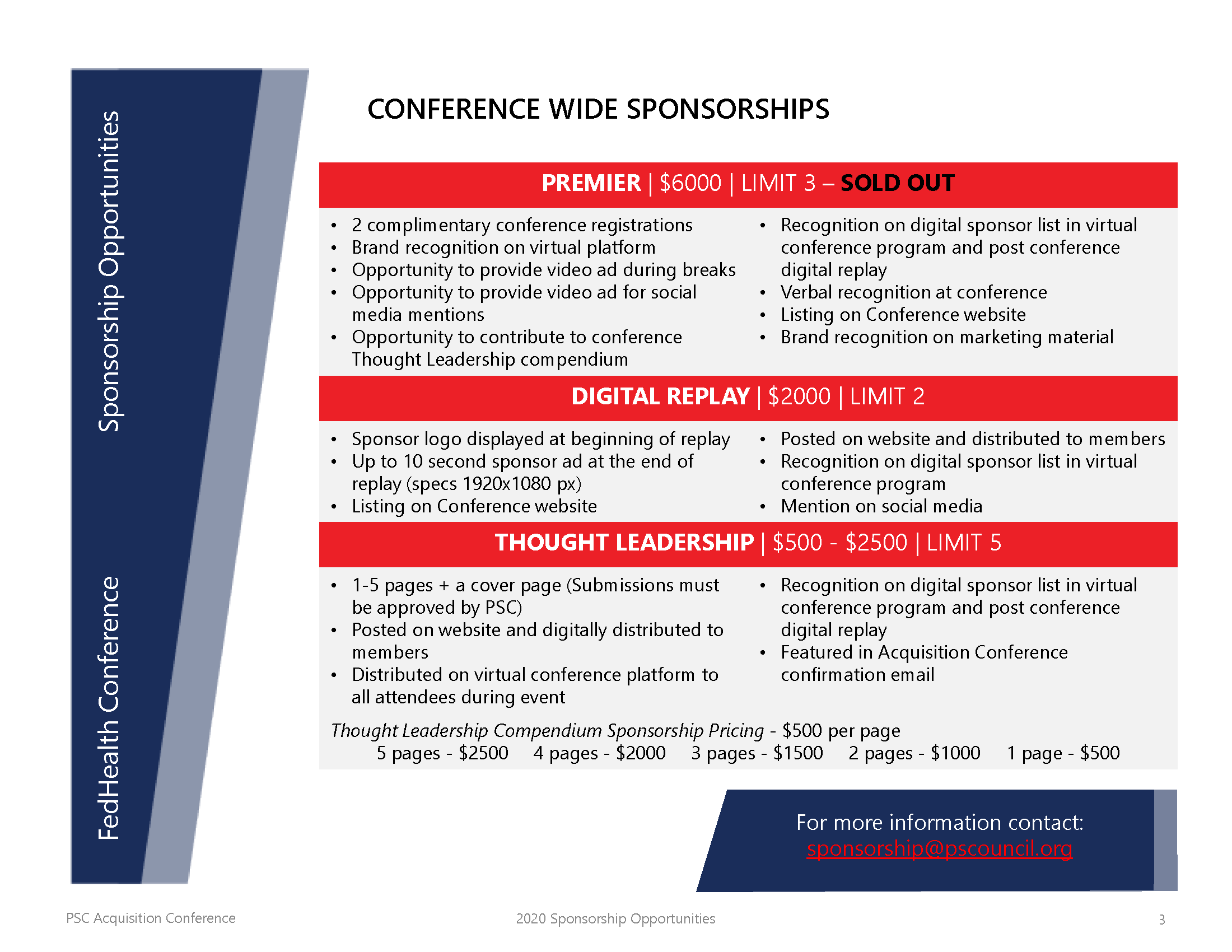 FedHealth Conference Sponsorships